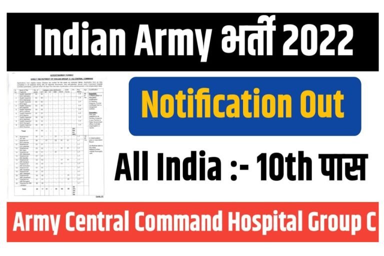 Army Central Command Group C Recruitment 2022 Notification Released ...
