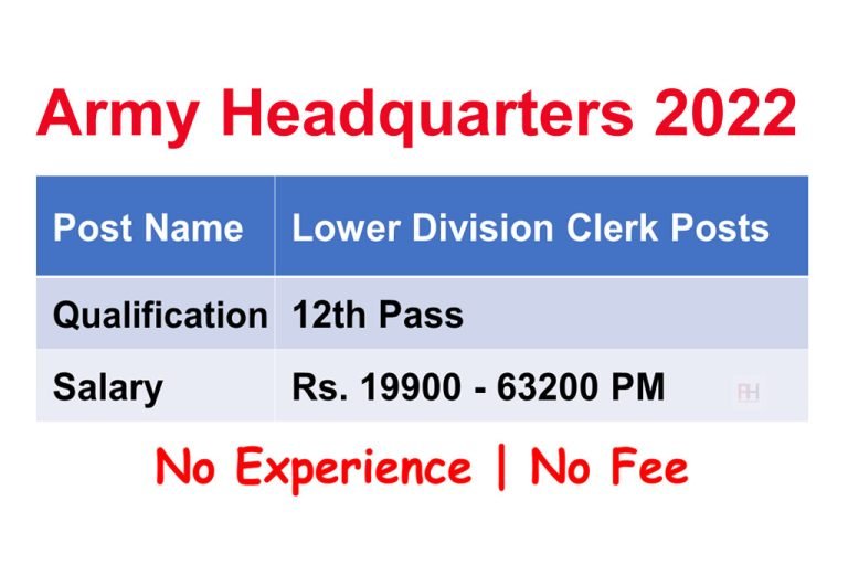 Army Headquarters LDC Recruitment 2022 Notification Released For 12th ...