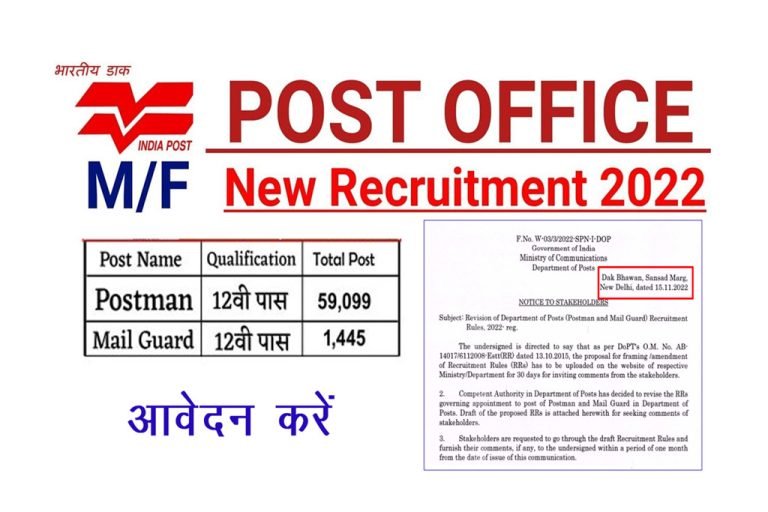 India Post Office Recruitment 2022 - Notification For Postman and Mail ...