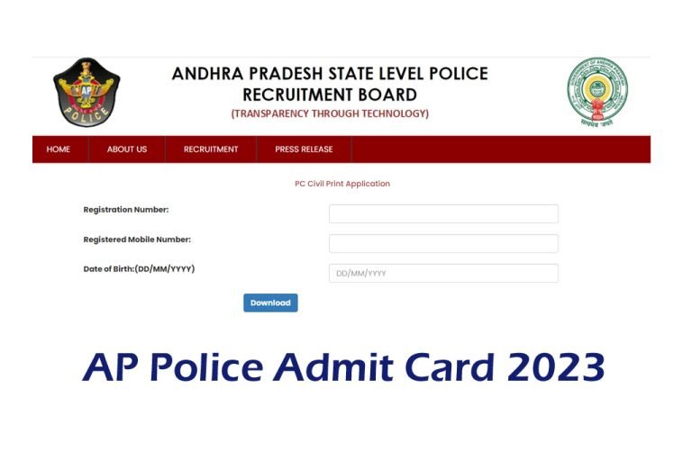 AP Police Constable Admit Card 2023 (OUT) SLPRB SCT PC Civil & ASP ...