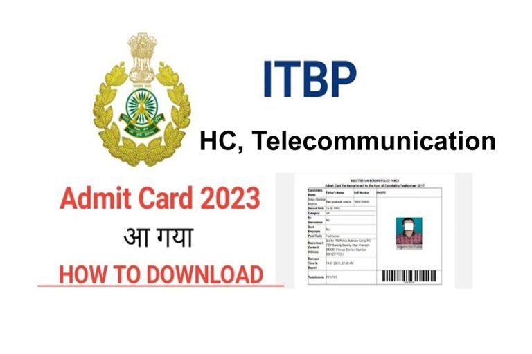 ITBP Constable Telecommunication Admit Card 2023 For CBT Hall Ticket ...