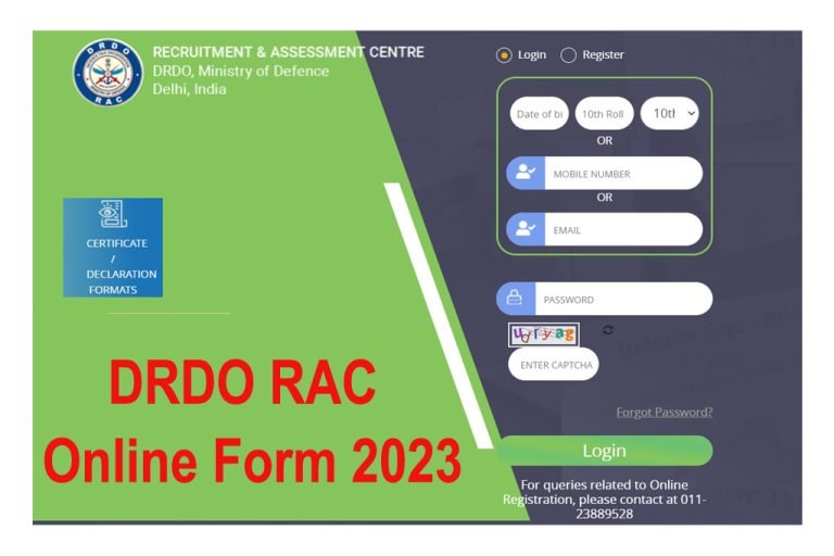 DRDO RAC Online Form 2023 Recruitment Notification Released For Project ...