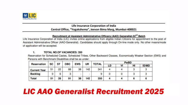 LIC AAO Generalist Recruitment 2025 Notification Online Form, Check ...