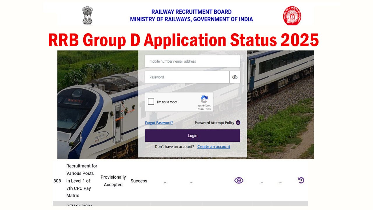 RRB Group D Application Status 2025 OUT Check Status - All Jobs For You