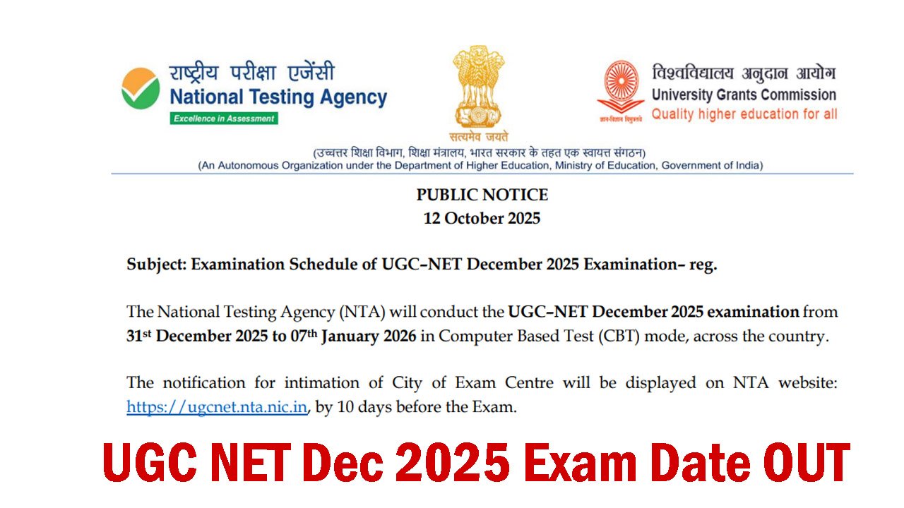 UGC NET Exam Date 2025 Subject-wise Schedule OUT - All Jobs For You