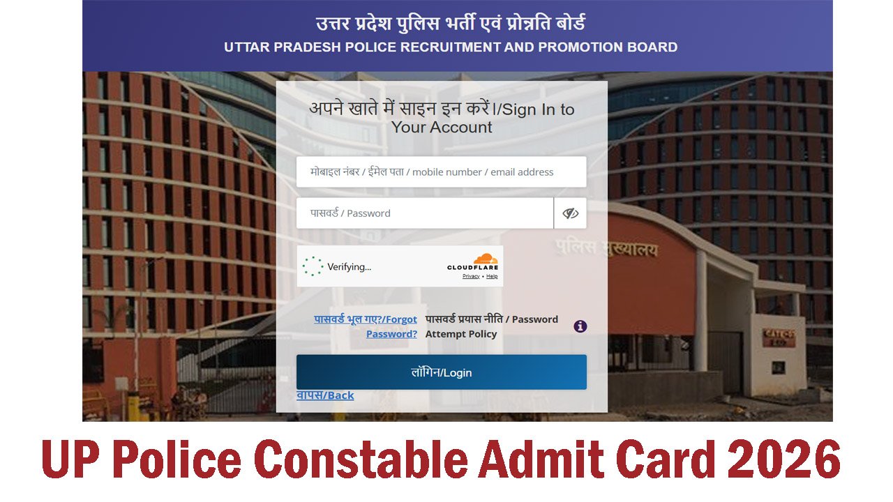 UP Police Constable Admit Card 2026 OUT: Download Now, Exam City ...